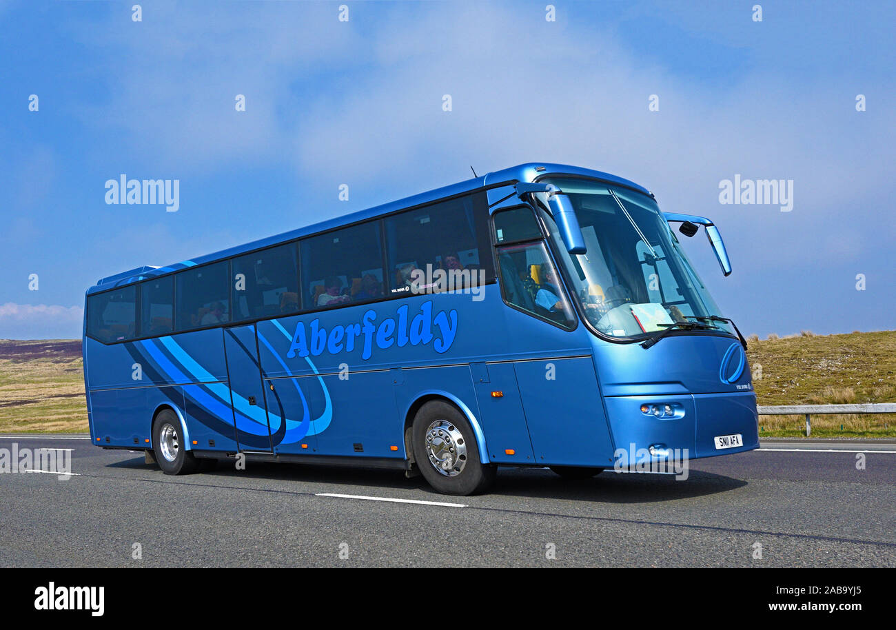Aberfeldy Motor Services Coach. M6 Motorway, Southbound, Shap, Cumbria ...