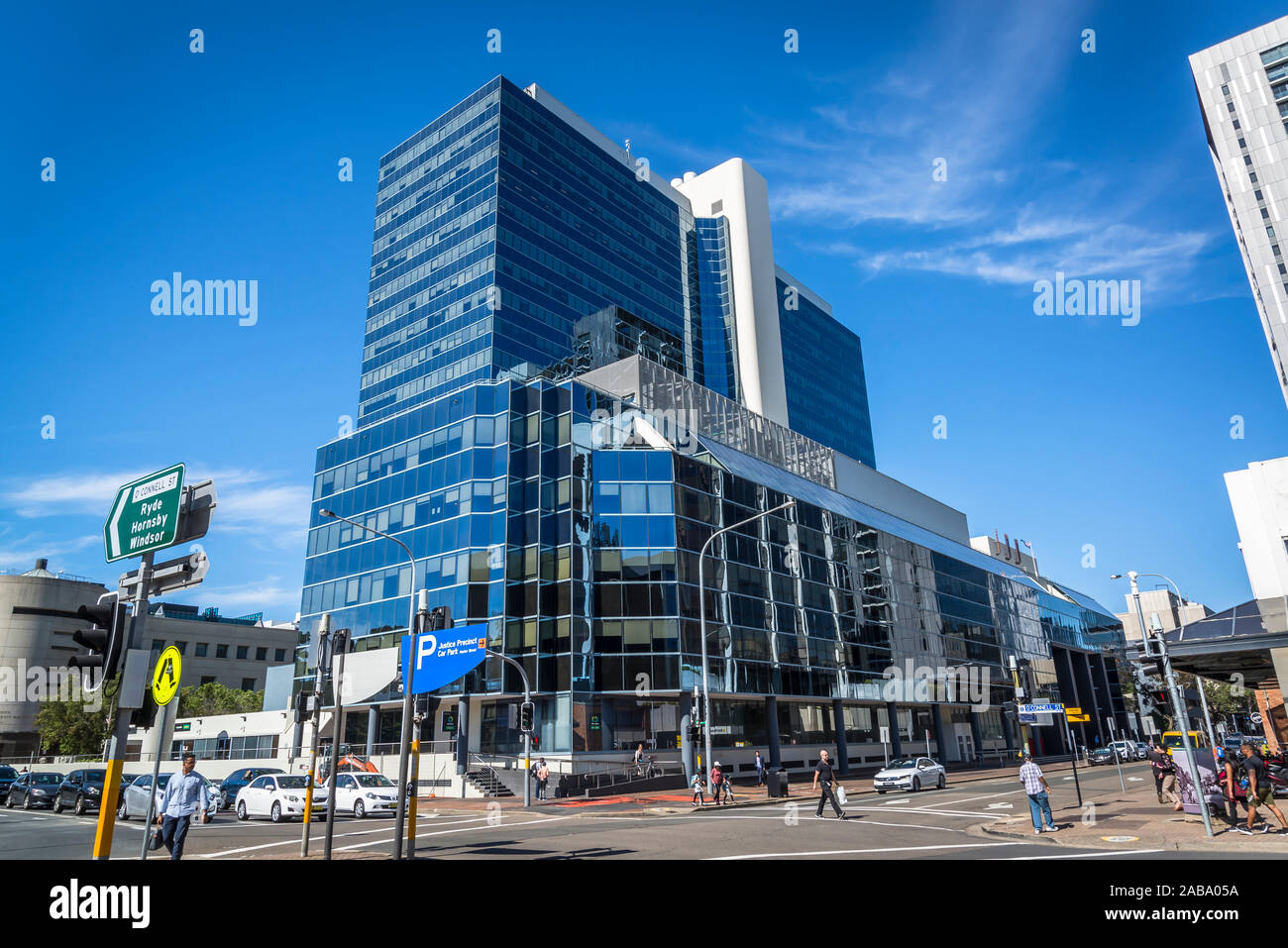 New business buildings on Macquarie Street in the western suburb of ...