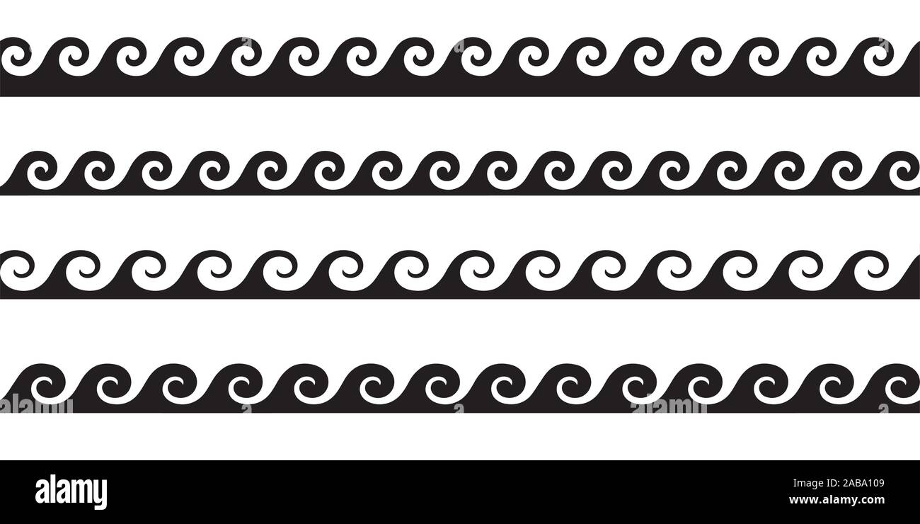 Set of wavy horizontal lines. Vector design element Stock Vector Image ...
