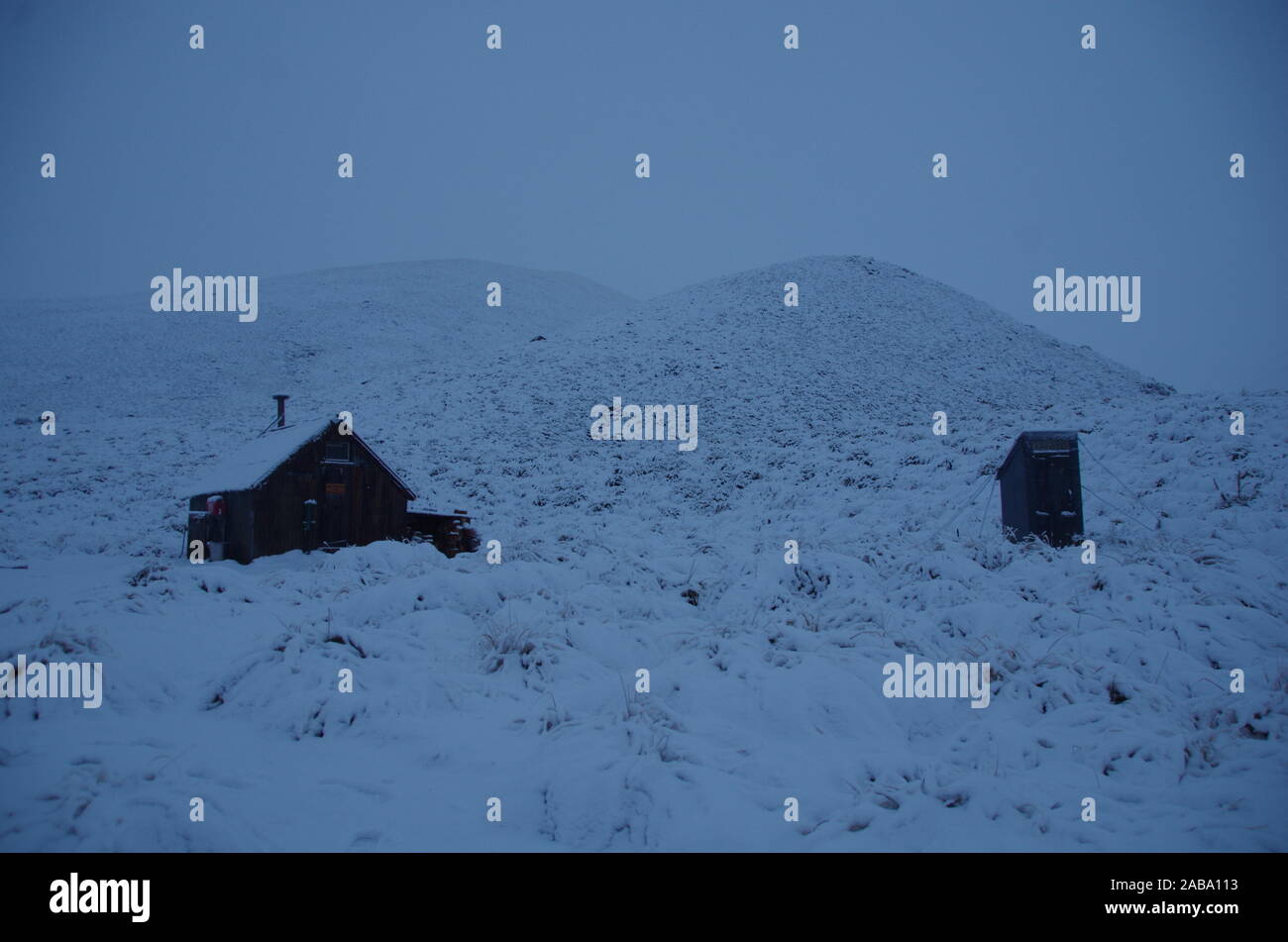 Camp Stream Hut snow. Te Araroa Trail. Two Thumb Track. Te Kahui ...