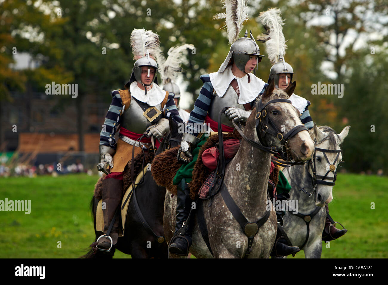 Event participants disguised as Dutch cavalry Stock Photo - Alamy