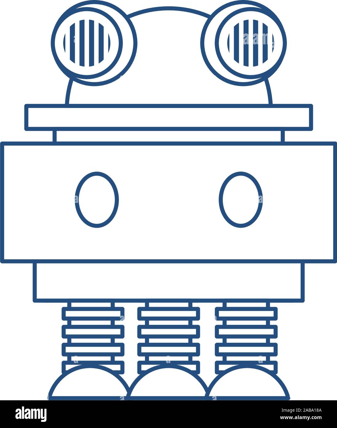 robot with three line style icon vector illustration design Stock ...