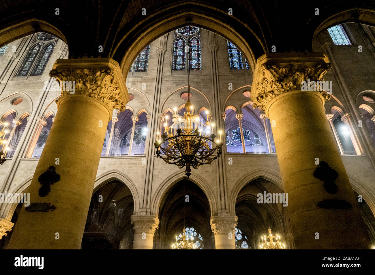 A chandelier in the cathedral of Paris Stock Photo - Alamy