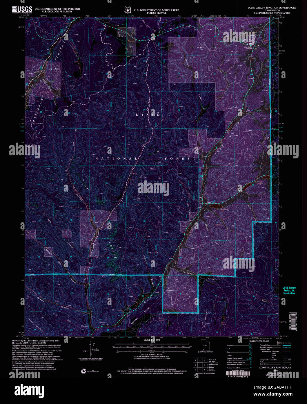 Long valley junction map hi-res stock photography and images - Alamy