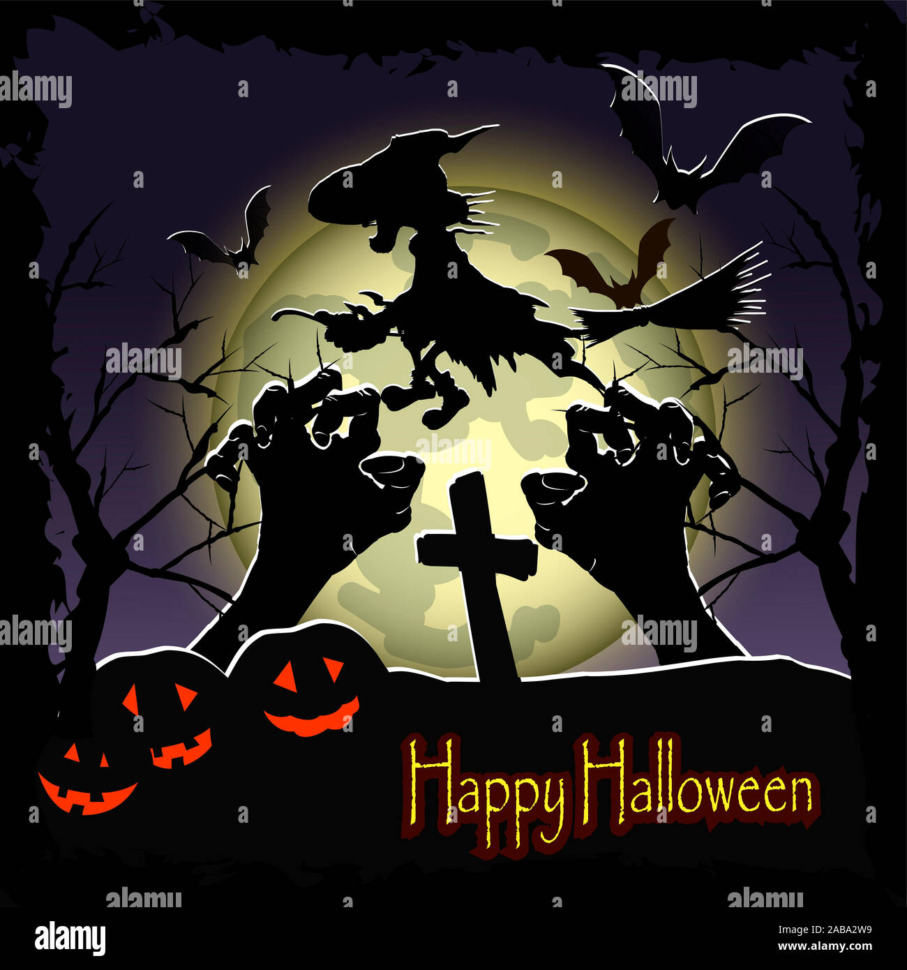 Stock Illustration Festive Halloween Poster with the Witch Stock Photo ...