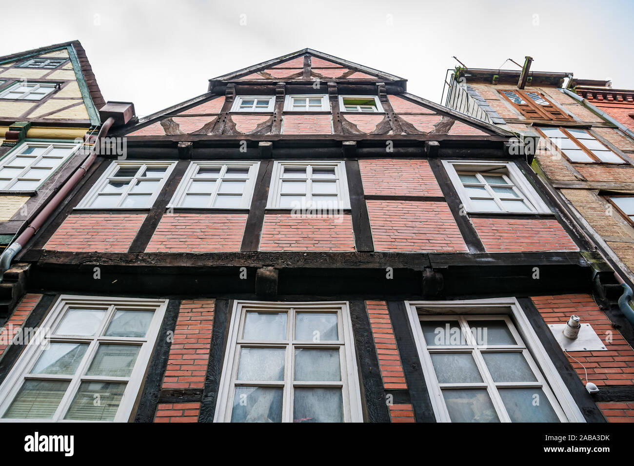 Stade, Germany - November 12, 2019. Details of german architecture ...