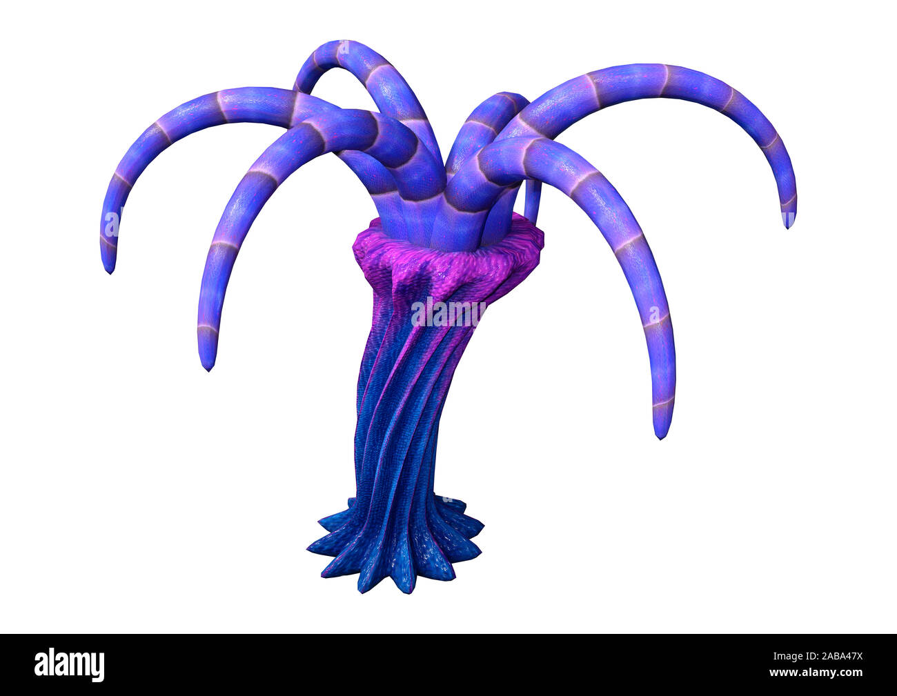 3D rendering of a fantasy alien plant isolated on white background ...