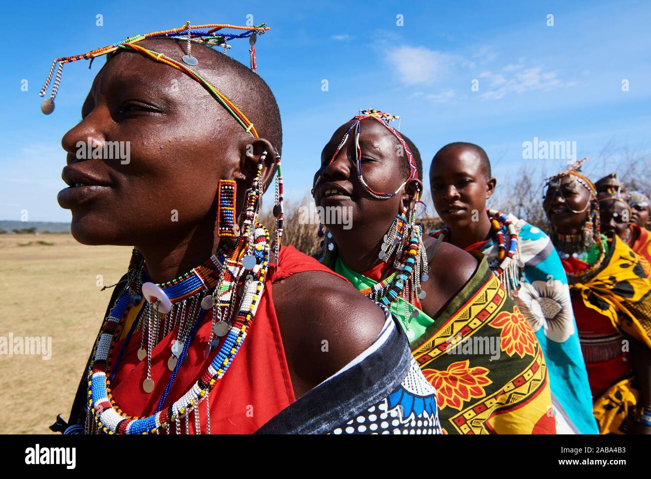 Massai Group With Traditional Clothing High Resolution Stock ...