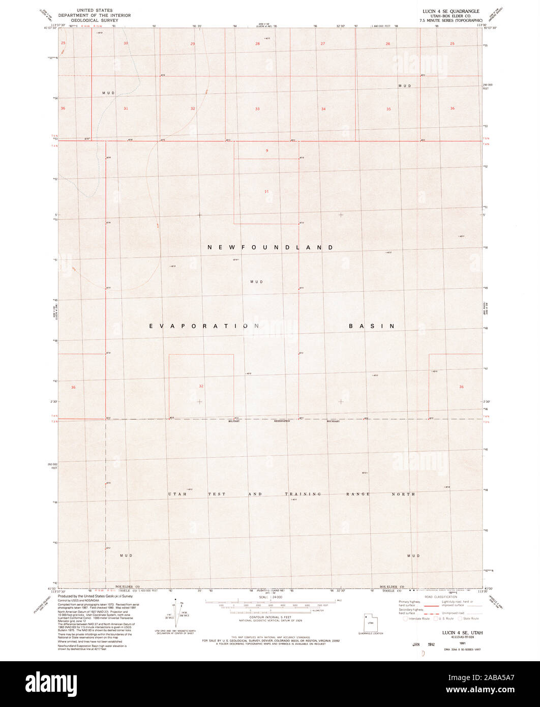 UT Lucin 4 SE 250390 1991 24000 Restoration Stock Photo - Alamy