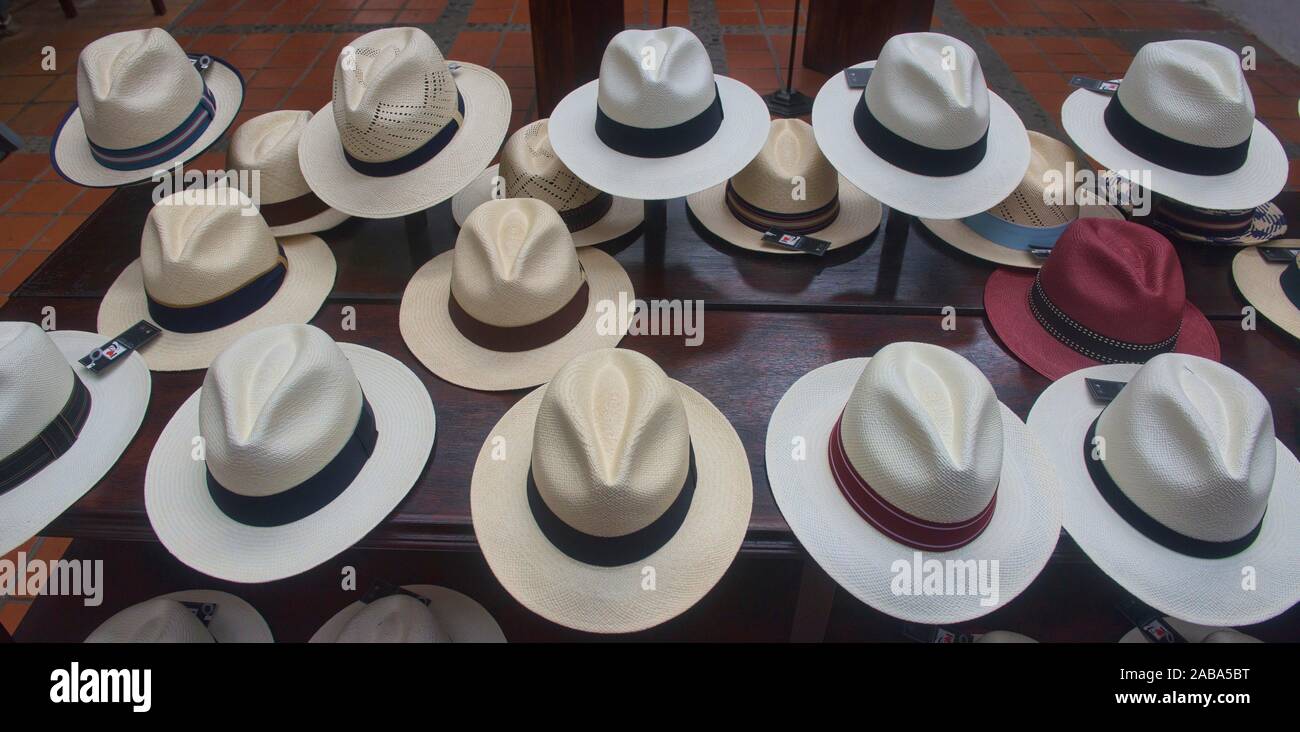 Traditional Panama hats (paja toquilla), which actually come from ...