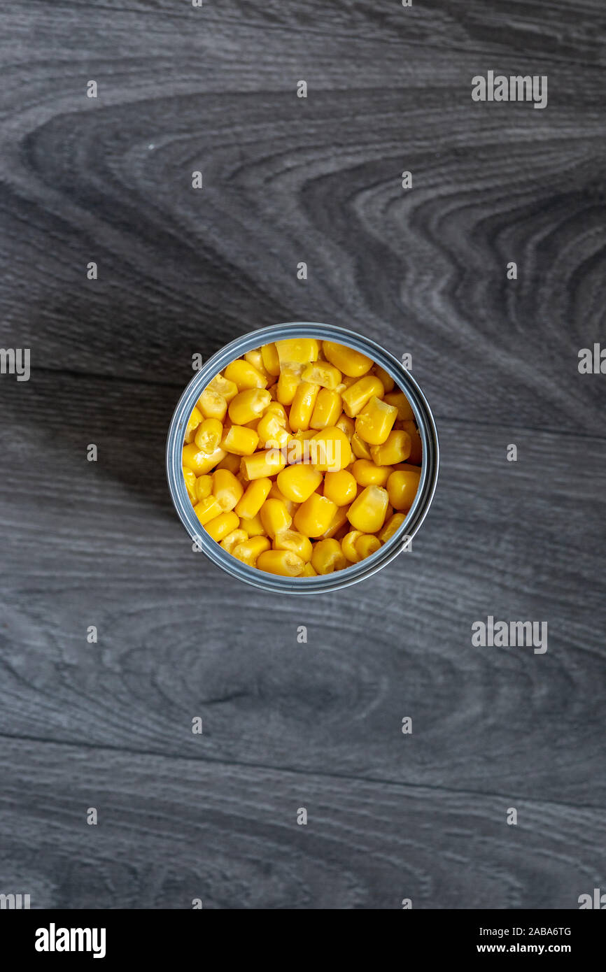 Sweetcorn in a Tin Stock Photo - Alamy