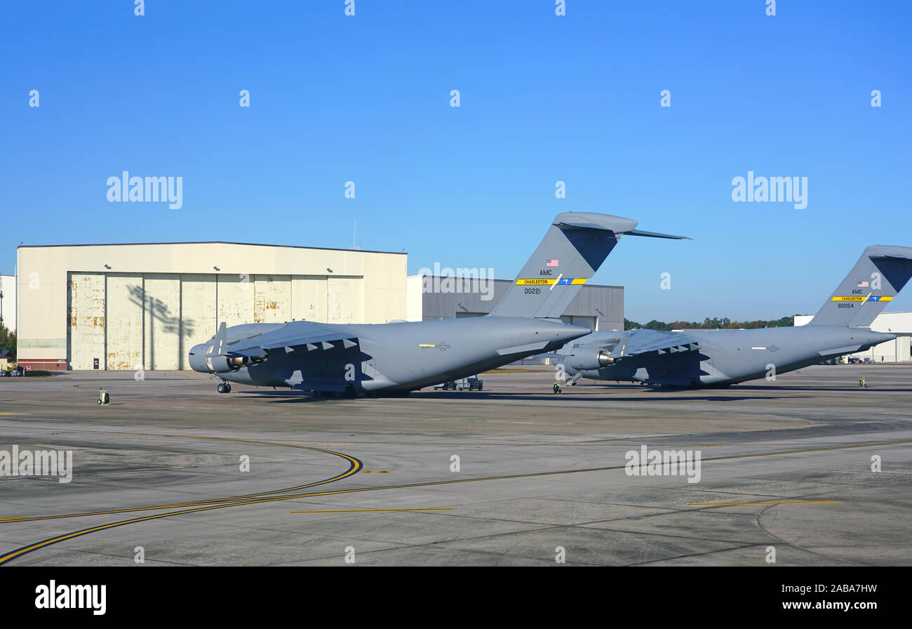 NORTH CHARLESTON, SC -21 NOV 2019- View of C-17 Globemaster military ...