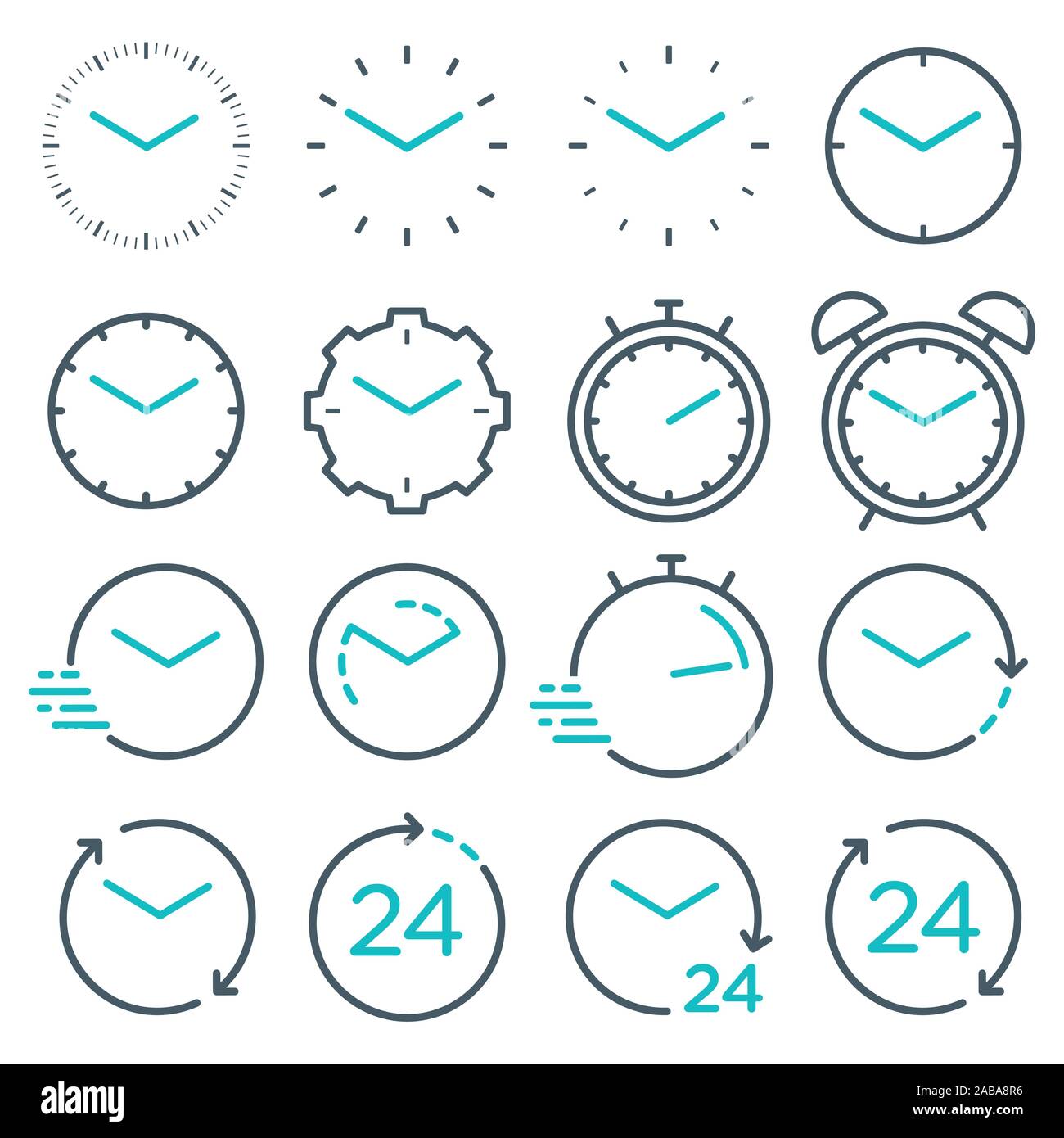 Time and clock line isolated icons. Vector linear icon set Stock Vector Image & Art - Alamy