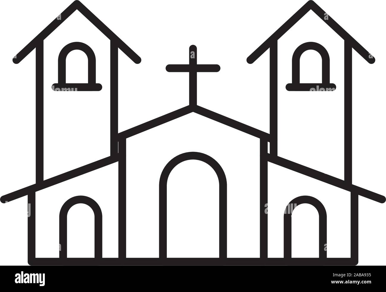 church building line style icon vector illustration design Stock Vector ...
