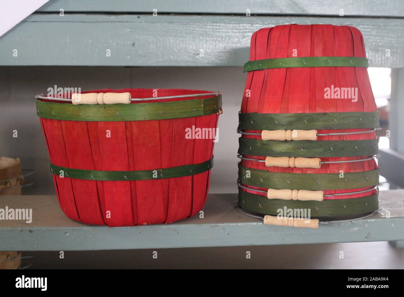 Red baskets hi-res stock photography and images - Alamy