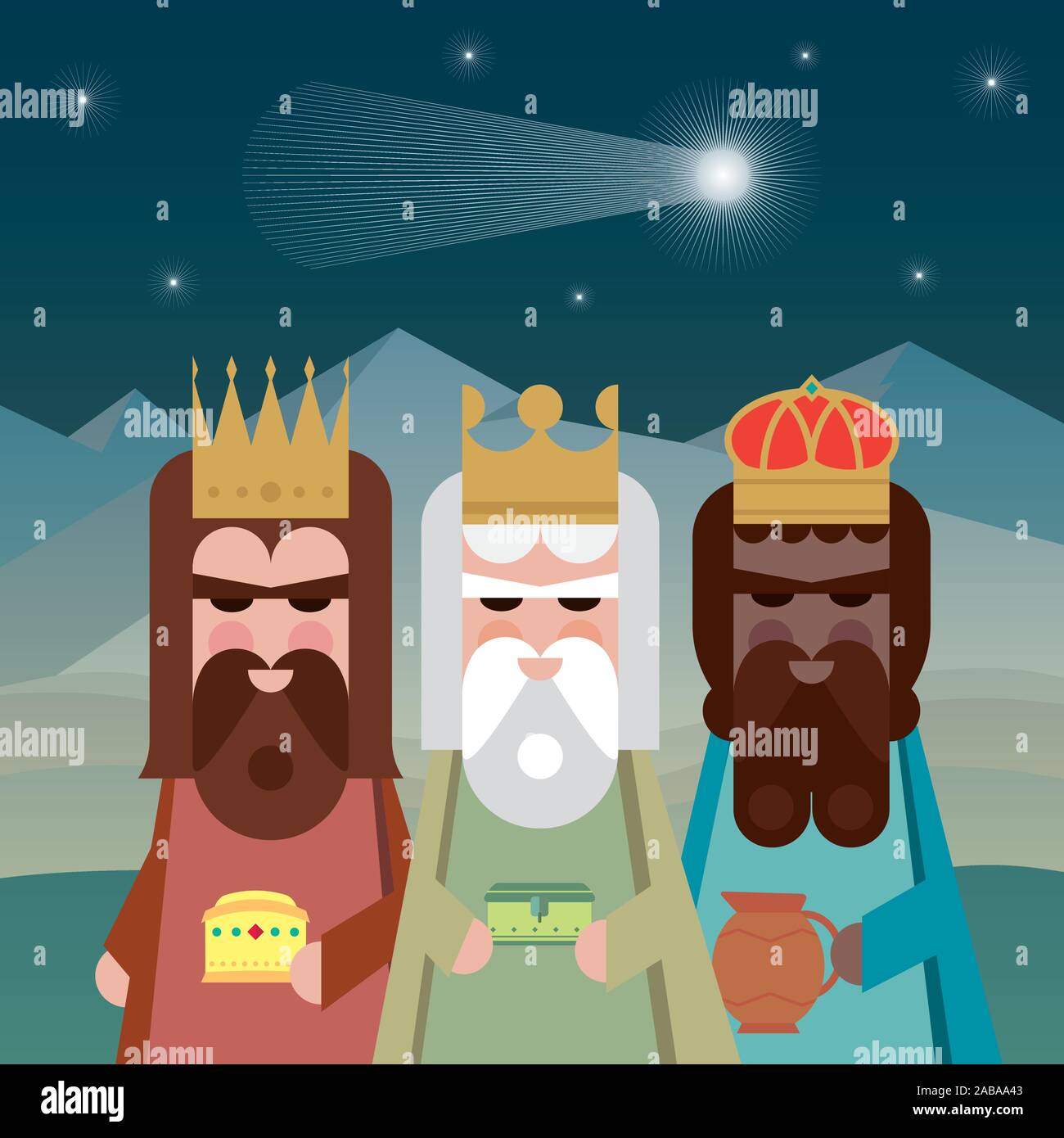 Three wise men baltasar cartoon hi-res stock photography and images - Alamy