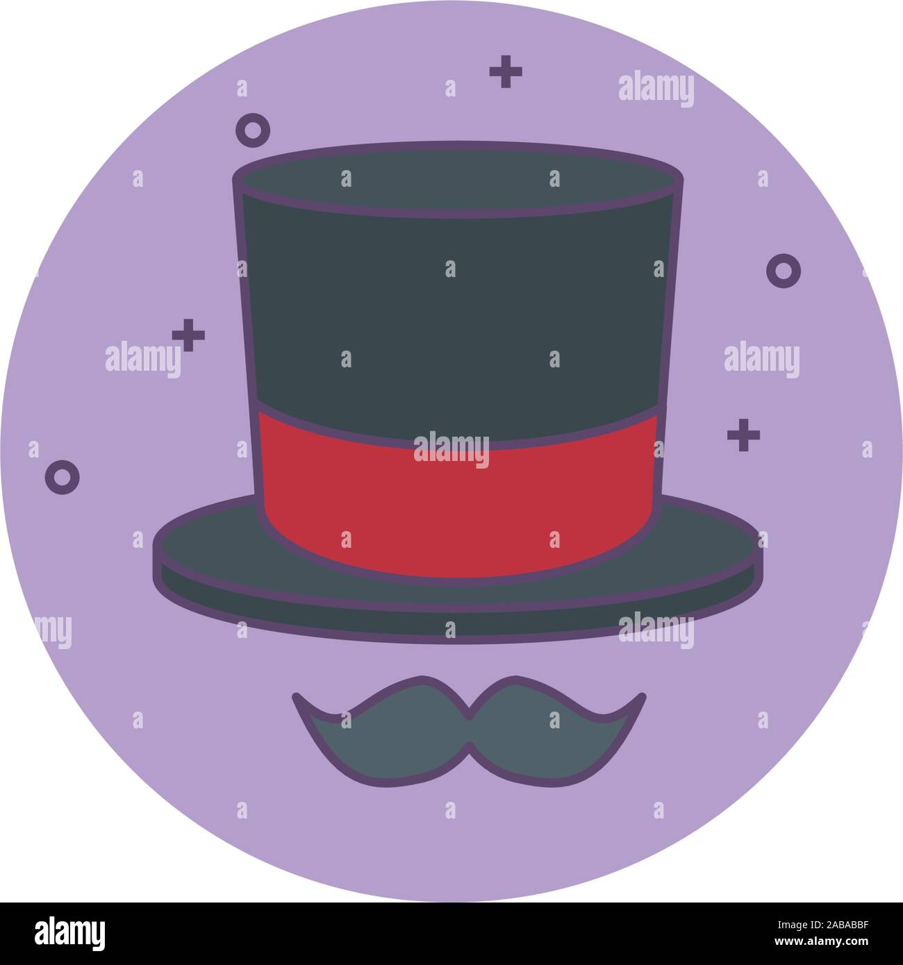 hat with moustache detailed style vector illustration design Stock ...