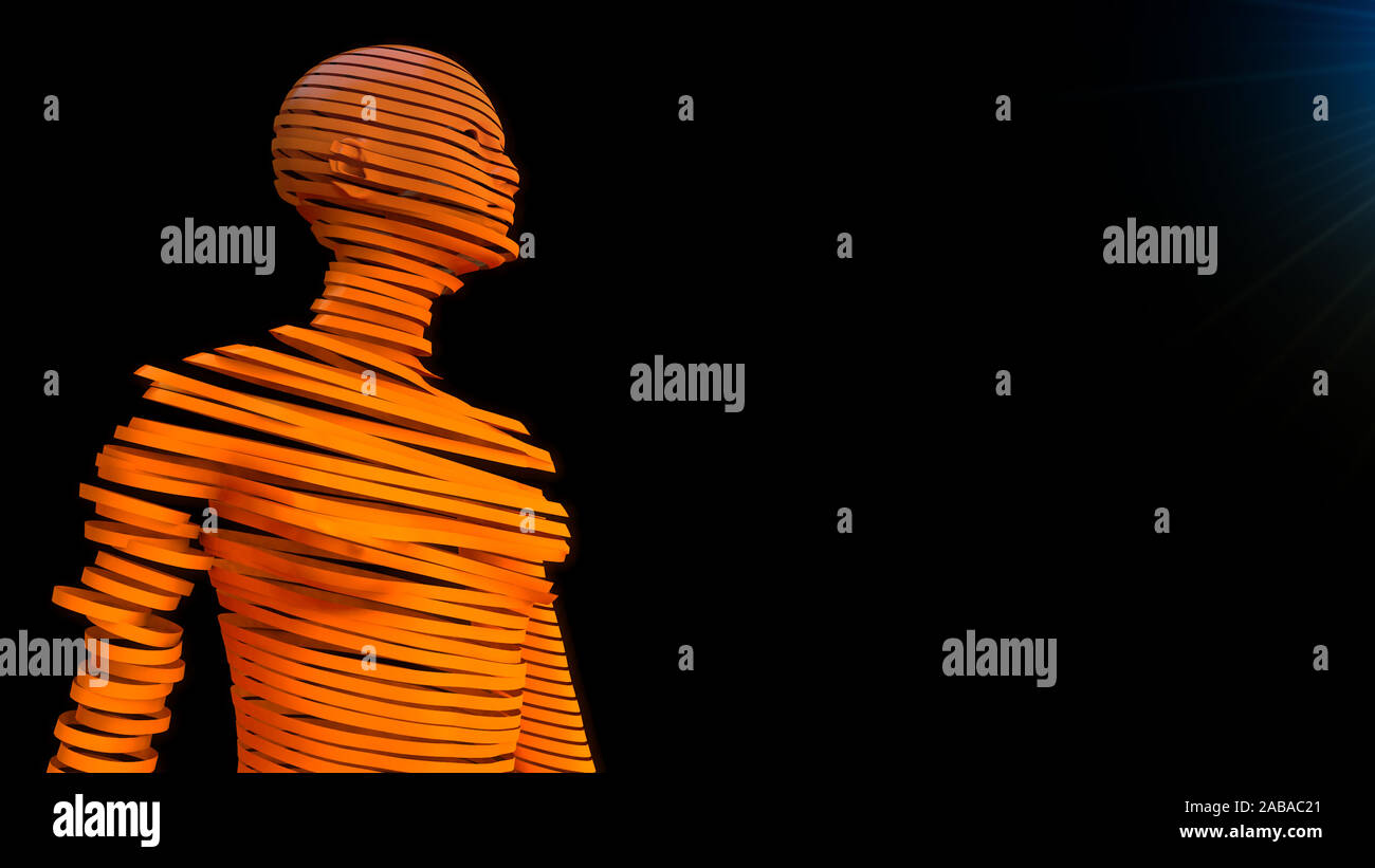 3d render. Head Human shattered portrait Stock Photo - Alamy