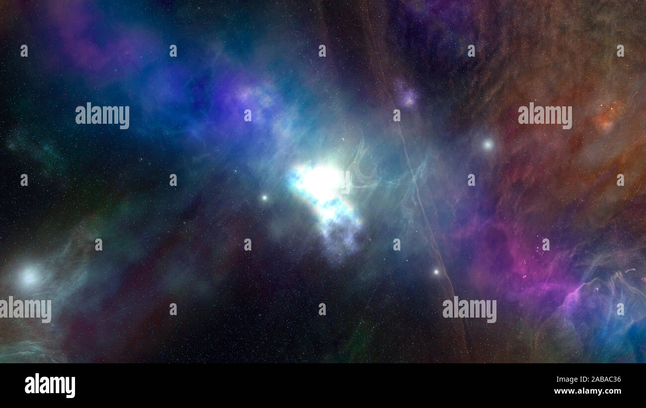 Abstract galaxy and nebula illustration Stock Photo - Alamy
