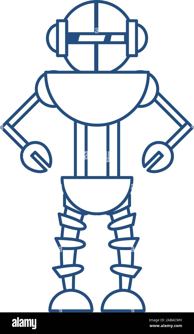 humanoid robot line style icon vector illustration design Stock Vector ...