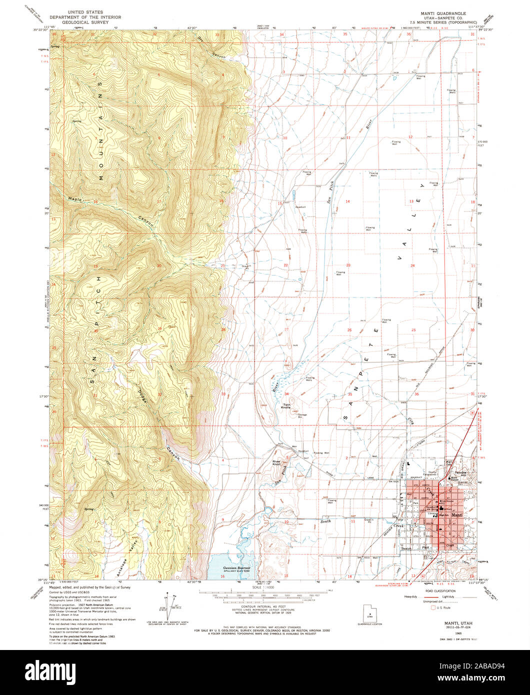 UT Manti 250465 1965 24000 Restoration Stock Photo - Alamy