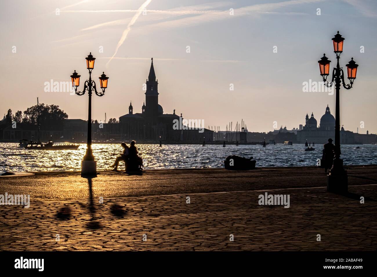 Skyline Sunset Silhouette Venice High Resolution Stock Photography and ...