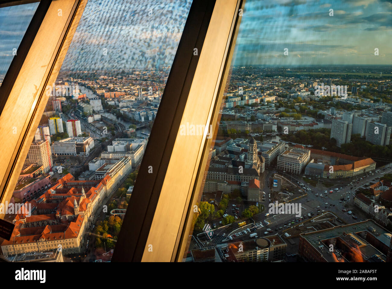 Aerial view of Berlin from the Berliner Fernsehturm, Germany Stock ...