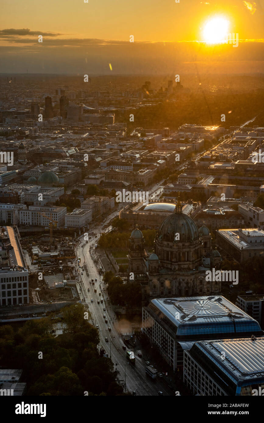 Aerial view of Berlin from the Berliner Fernsehturm, Germany Stock ...