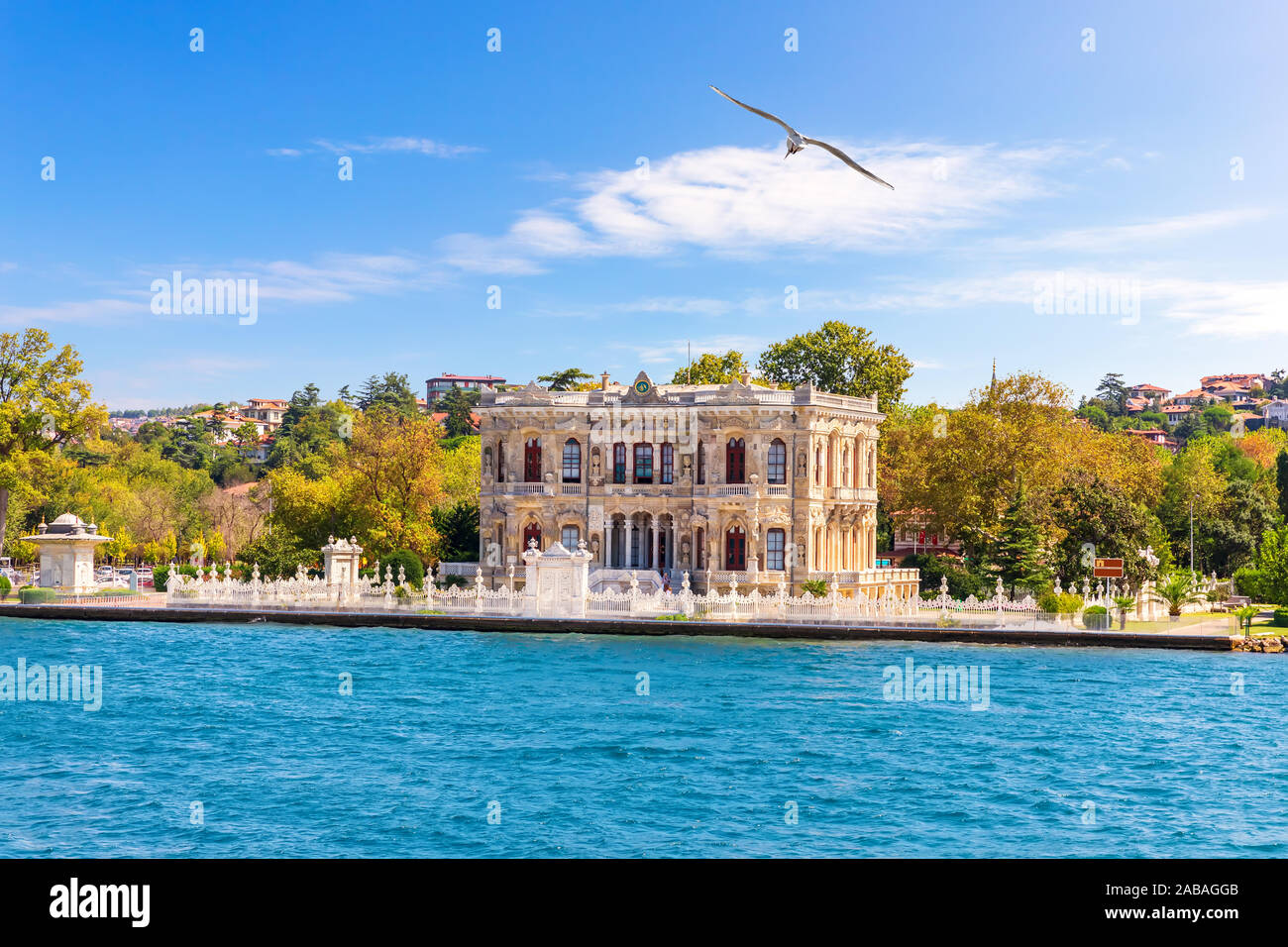 Goksu Pavillion on the Bosphorus, beautiful summer view, Istanbul Stock ...