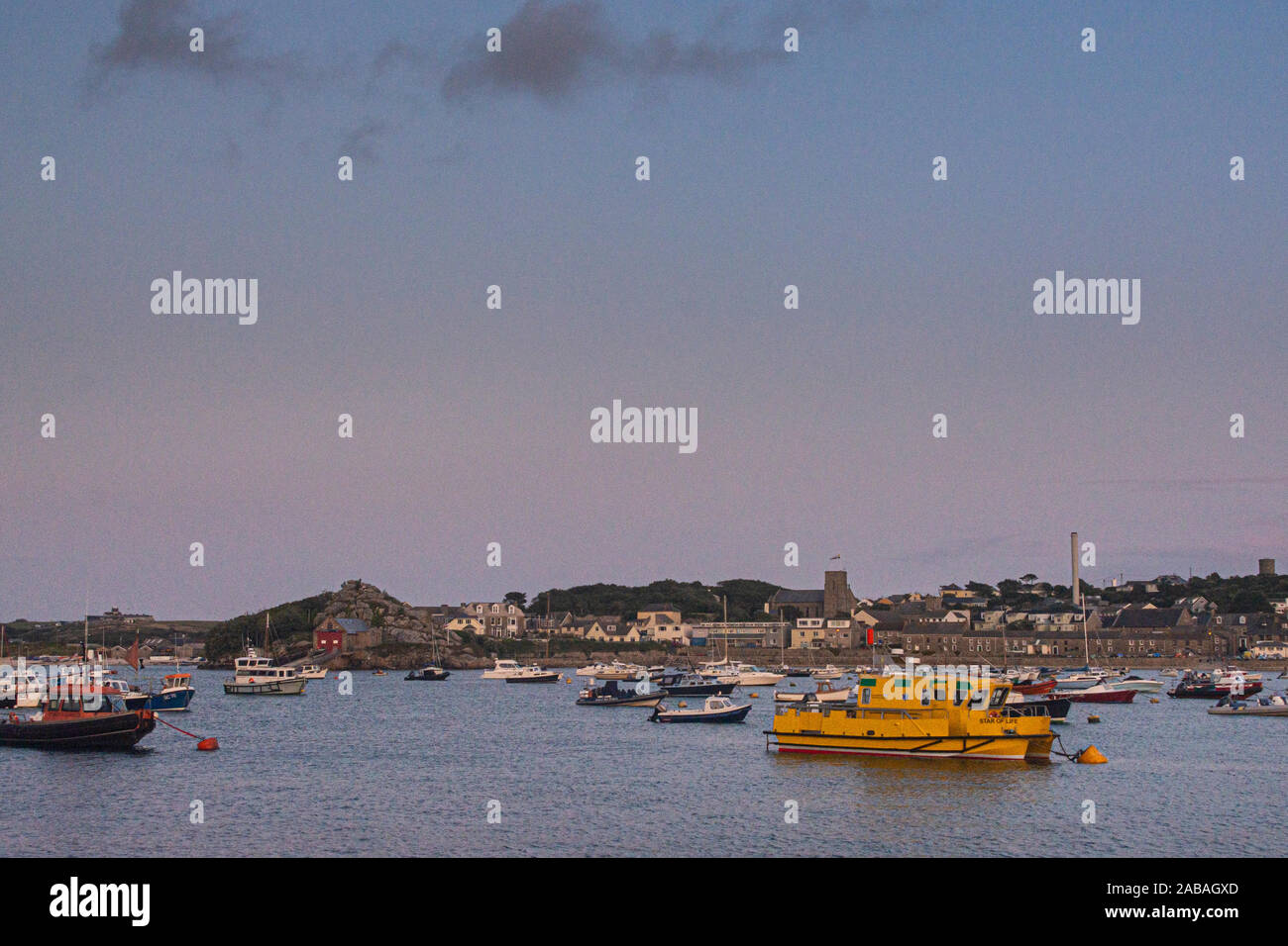 Boats in St Mary's Harbour, St Mary's, Isles of Scilly Stock Photo - Alamy