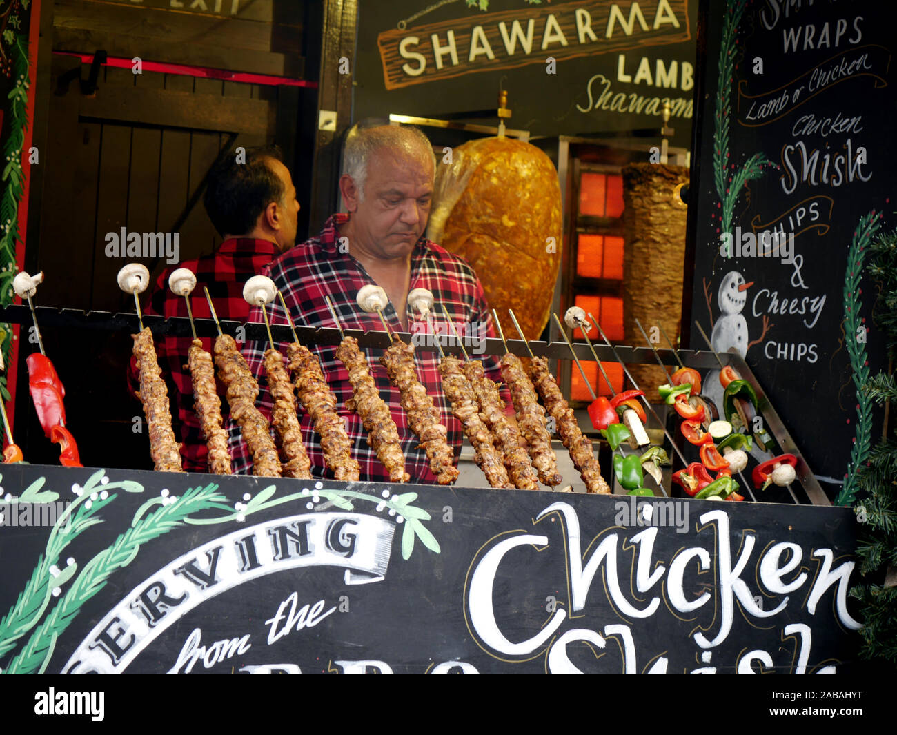 Food stall selling meat skewers hi-res stock photography and images - Alamy