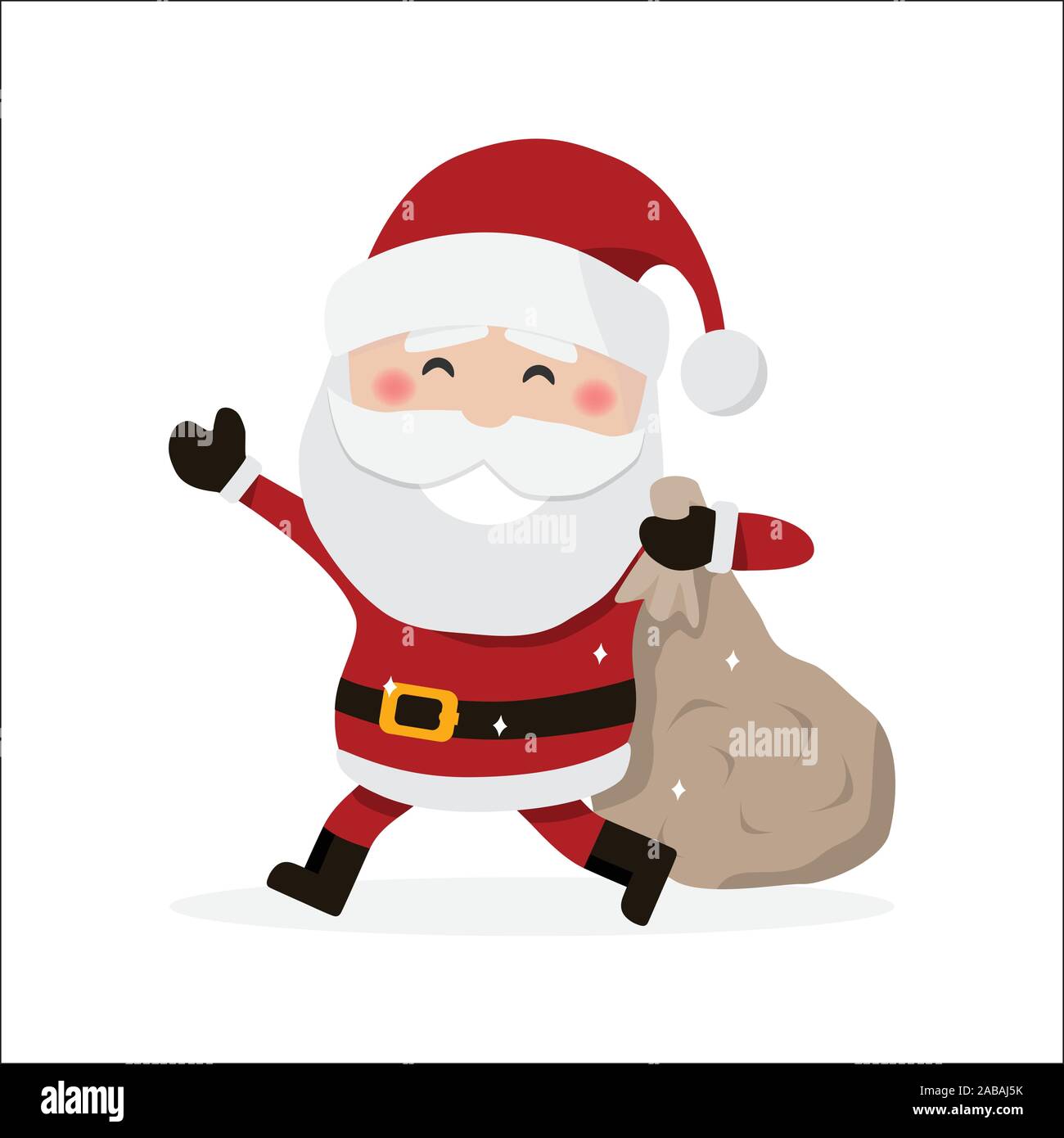 Isolated Santa Claus holding a bag. Christmas vector illustration Stock ...