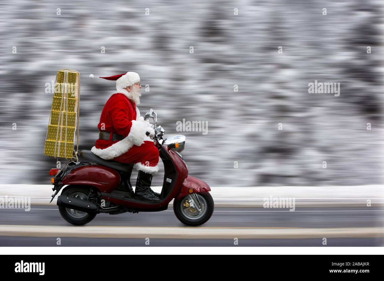 Father christmas scooter hi-res stock photography and images - Alamy