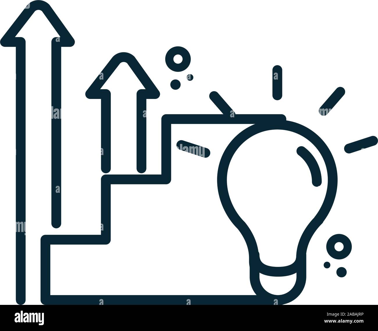 startup with infographic increase line style icon vector illustration ...