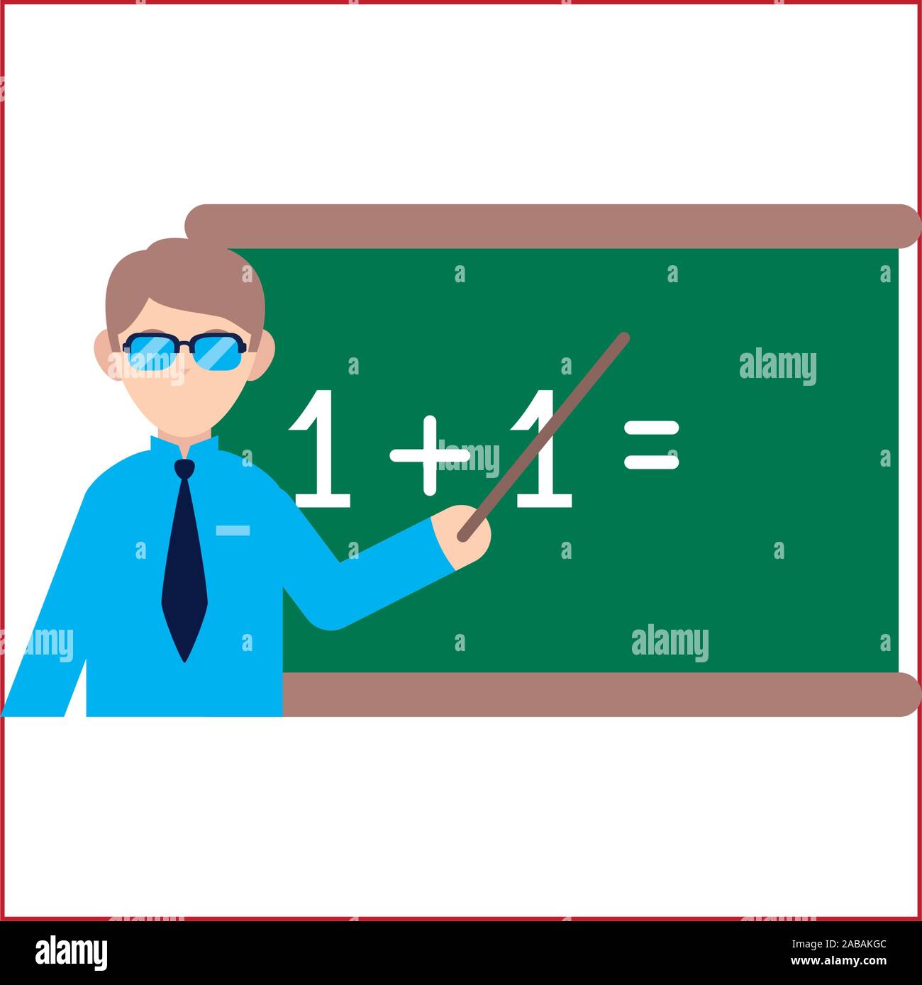 teacher man with chalkboard flat style icon vector illustration design Stock Vector Image & Art ...