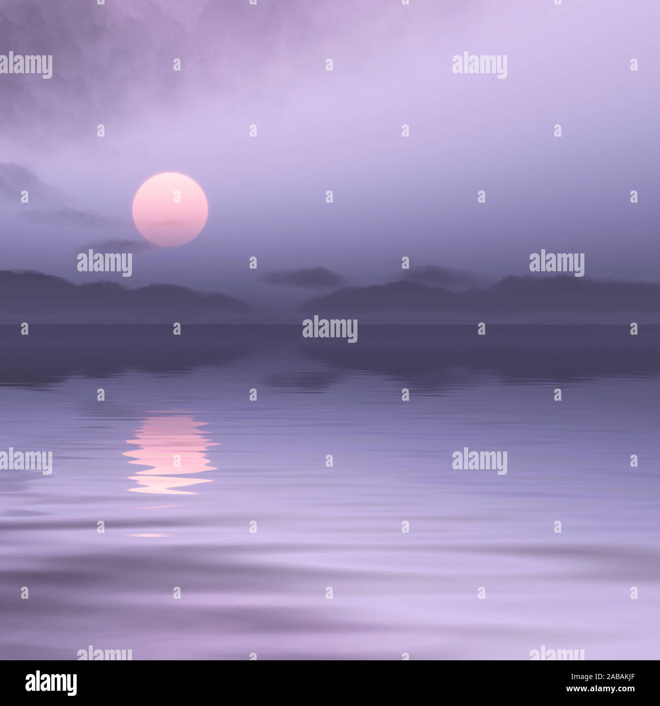 An illustration of a nice purple sunset Stock Photo - Alamy