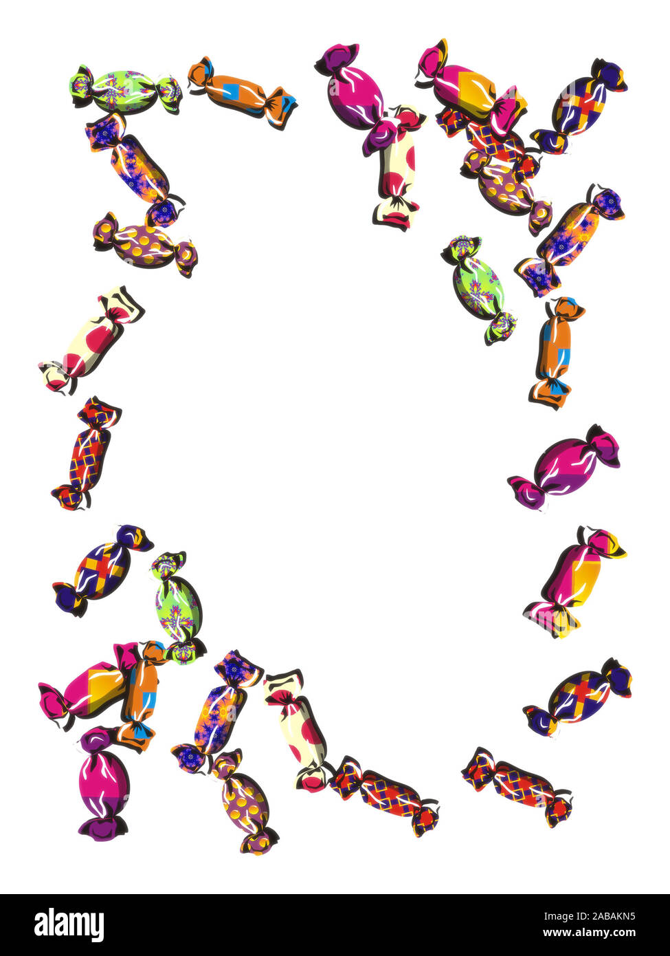 An illustration of a colorful candy frame Stock Photo - Alamy