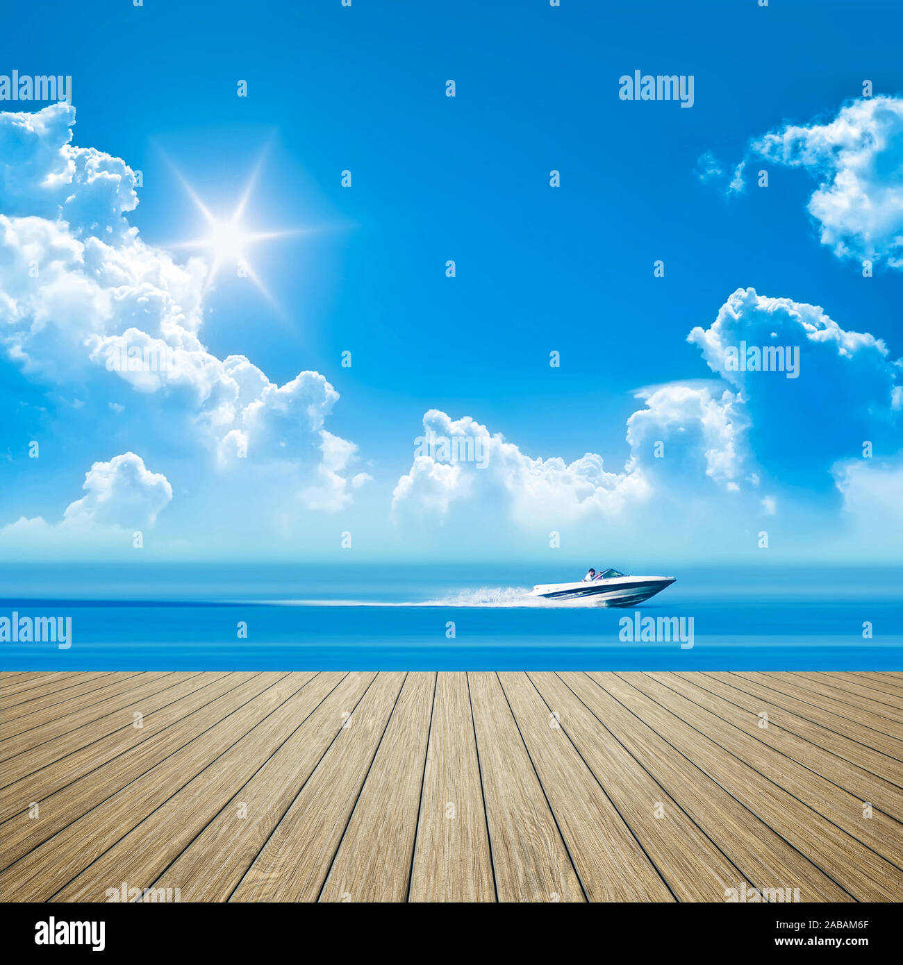 Boot auf meer hintergrund hi-res stock photography and images - Alamy