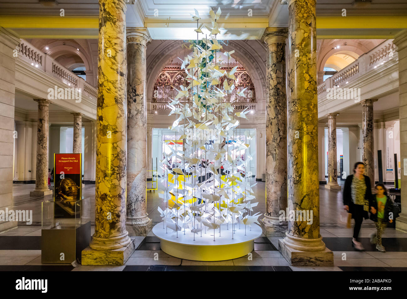 London, UK. 26th Nov 2019. The V&A Christmas tree installation ...