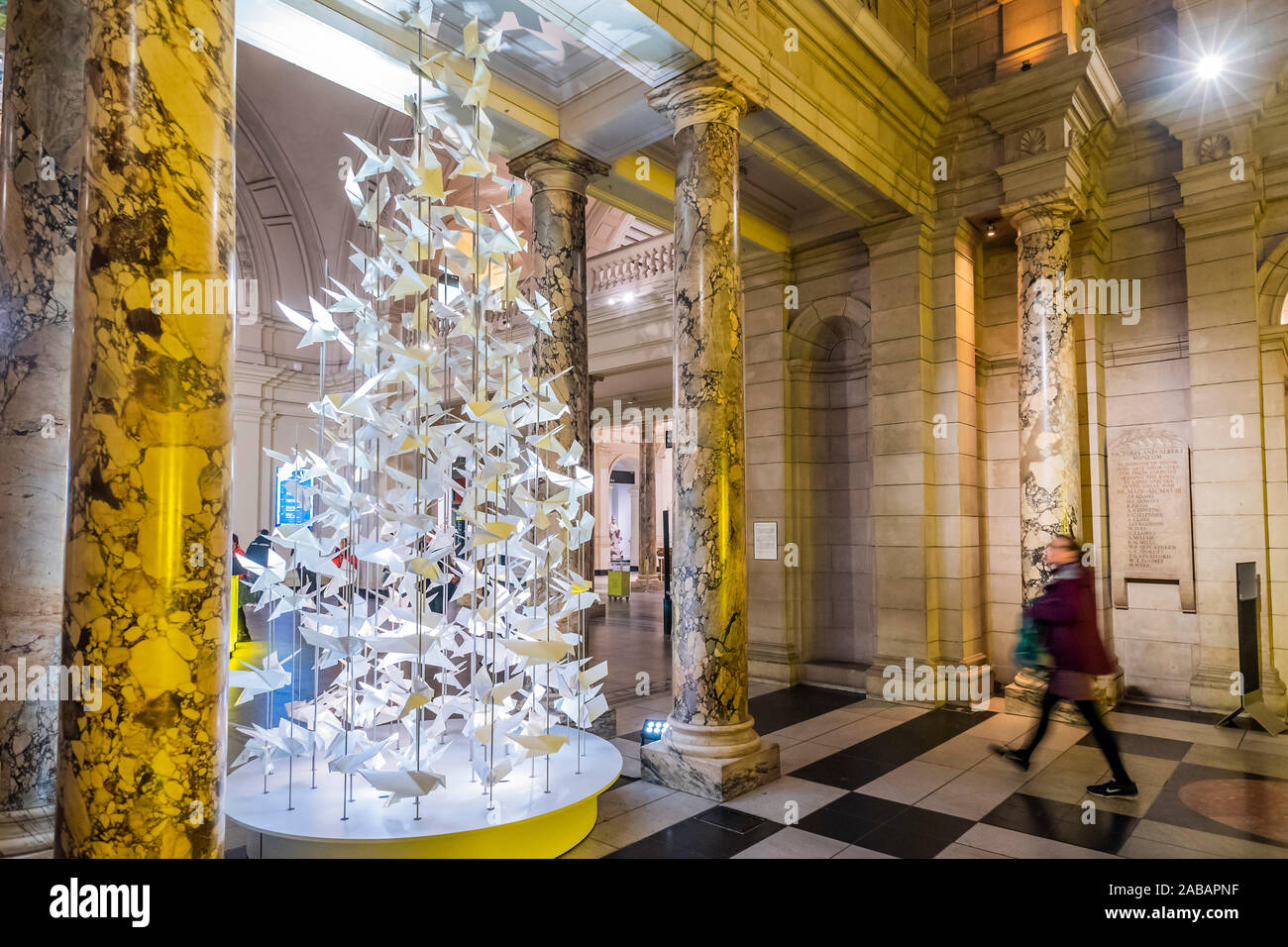 London, UK. 26th Nov 2019. The V&A Christmas tree installation ...