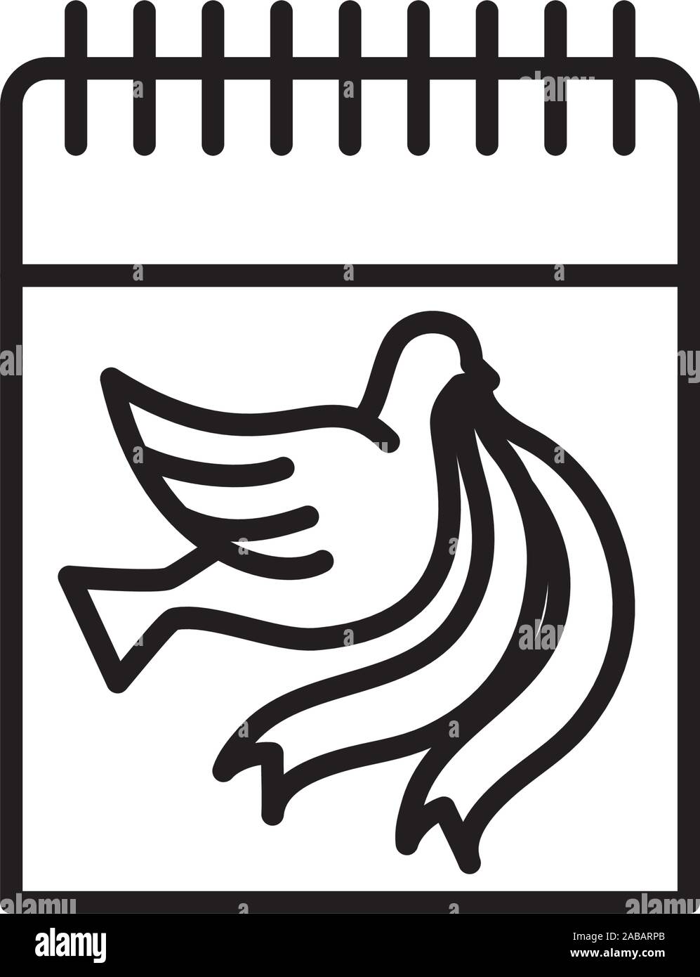 calendar with dove line style icon vector illustration design Stock ...