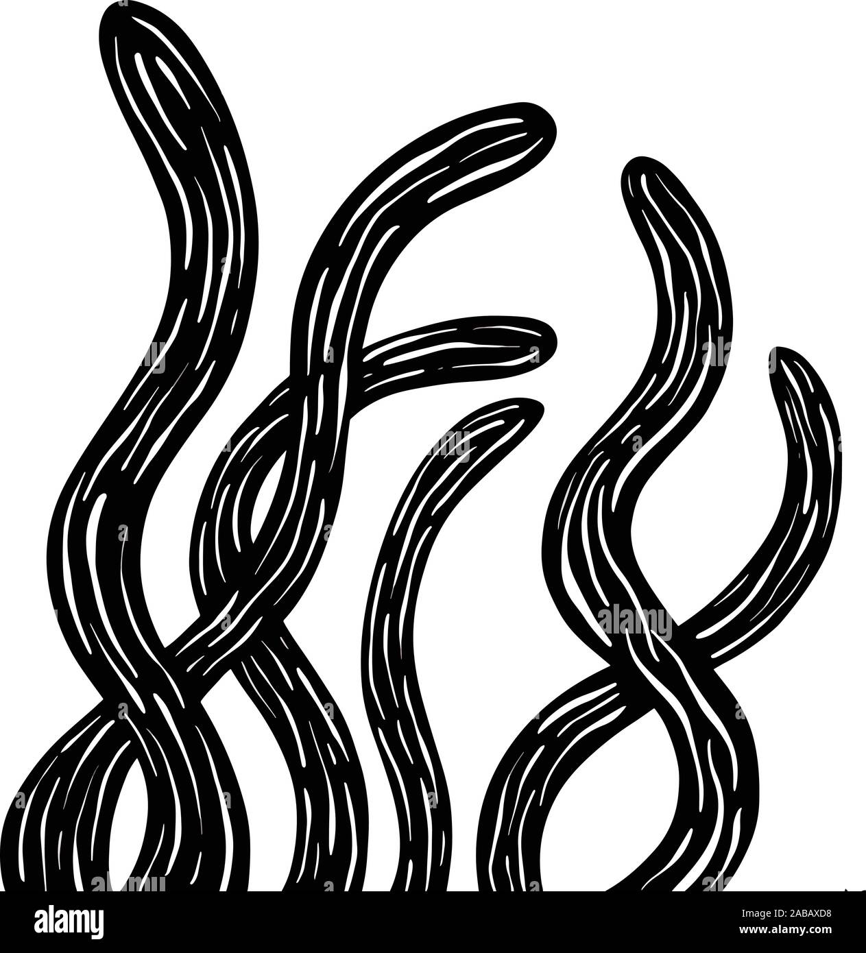 Simple Vector Seaweed Tentacles Abstract Cartoon Stock Vector Image ...