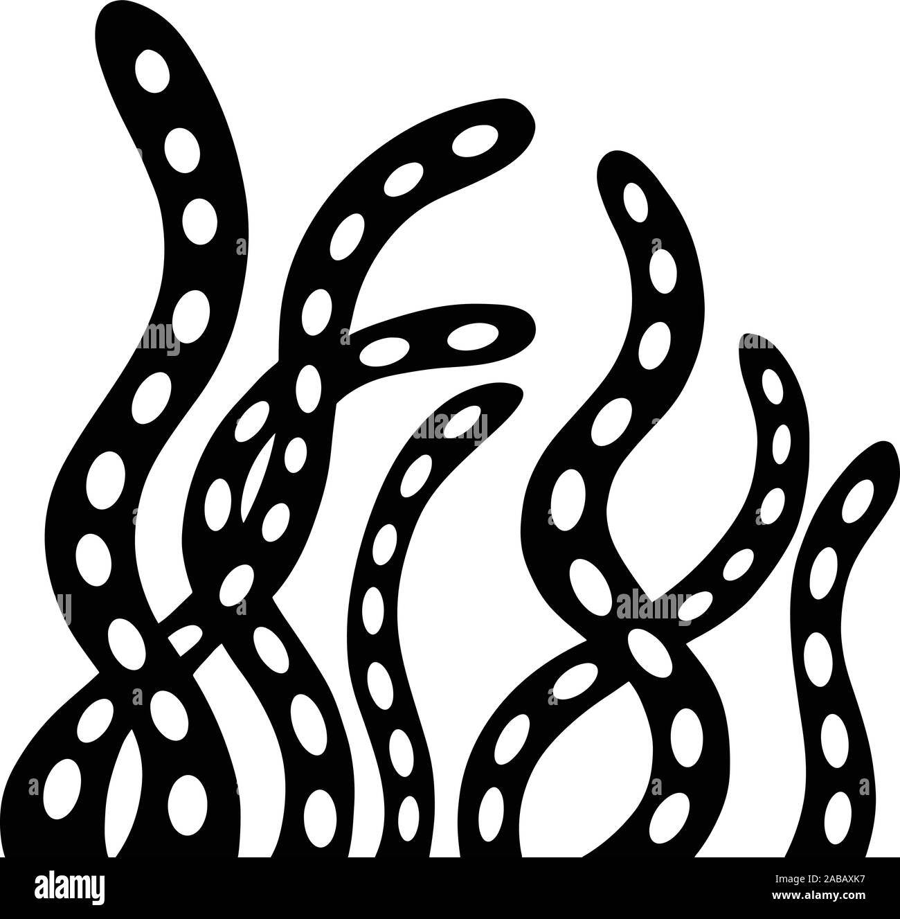 Simple Vector Seaweed Tentacles Abstract Cartoon Stock Vector Image ...