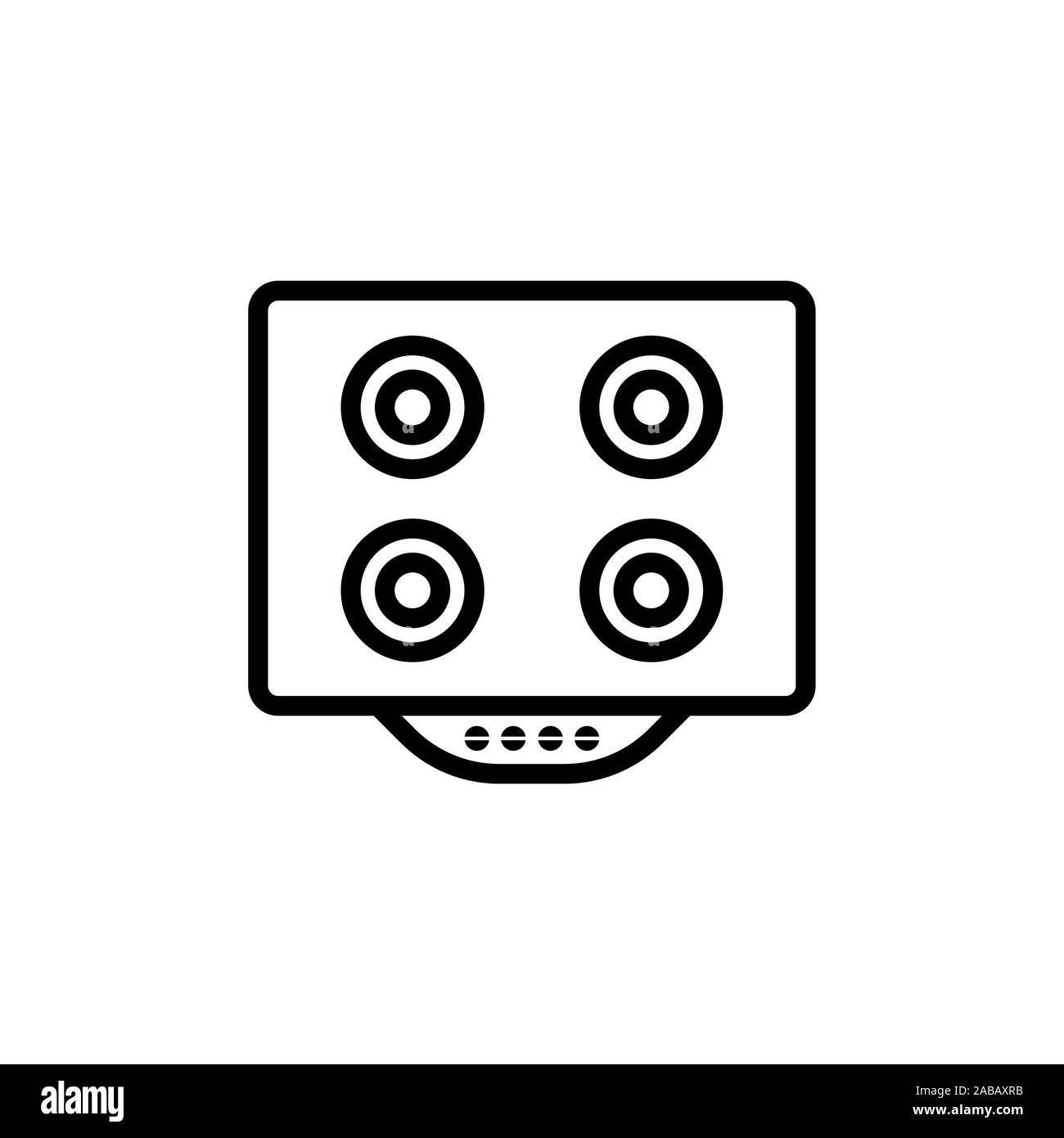 White line electric heater icon Cut Out Stock Images & Pictures - Alamy