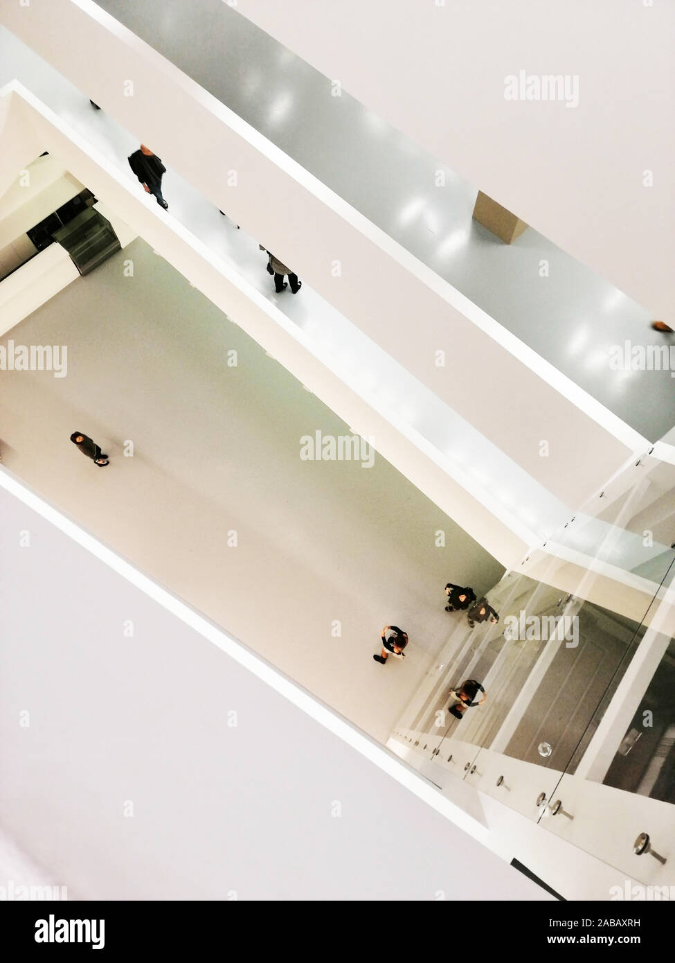 background blurred with tinting, Modern conceptual high tech building ...