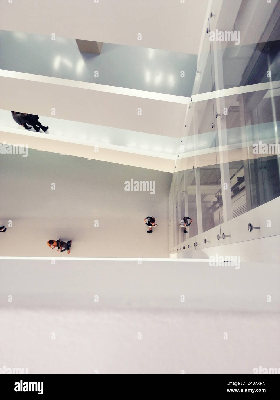 background blurred with tinting, Modern conceptual high tech building ...