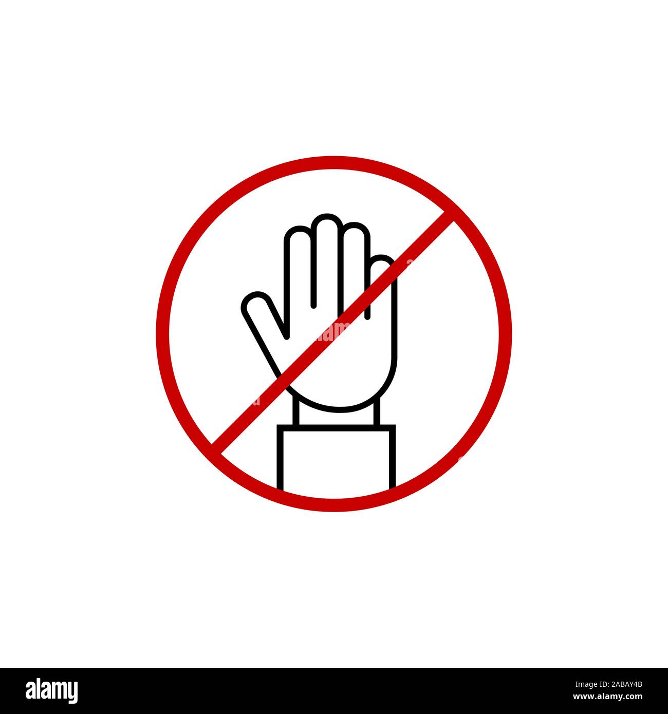 STOP! No entry! Red stop hand sign for prohibited activities. Stop hand ...