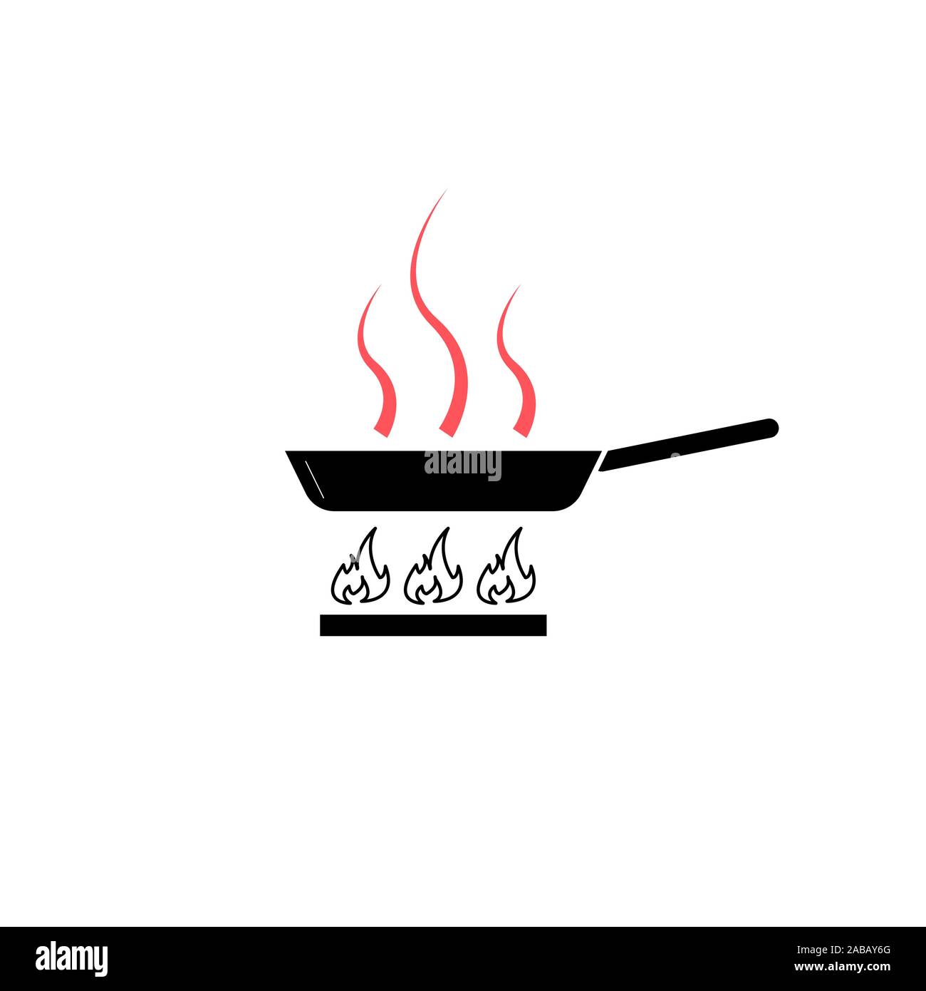 Frying pan on the stove vector Stock Vector Image & Art - Alamy