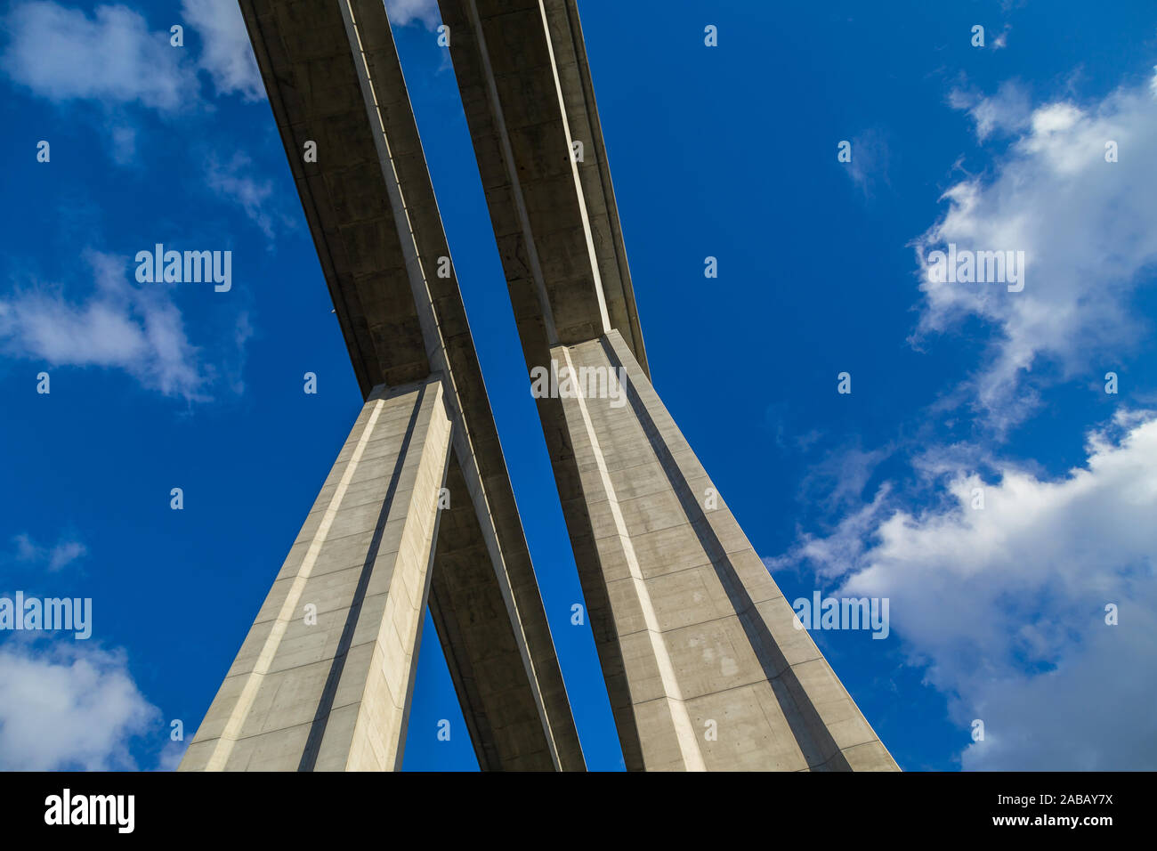 highway concrete bridge from below, in the north of Portugal Stock ...