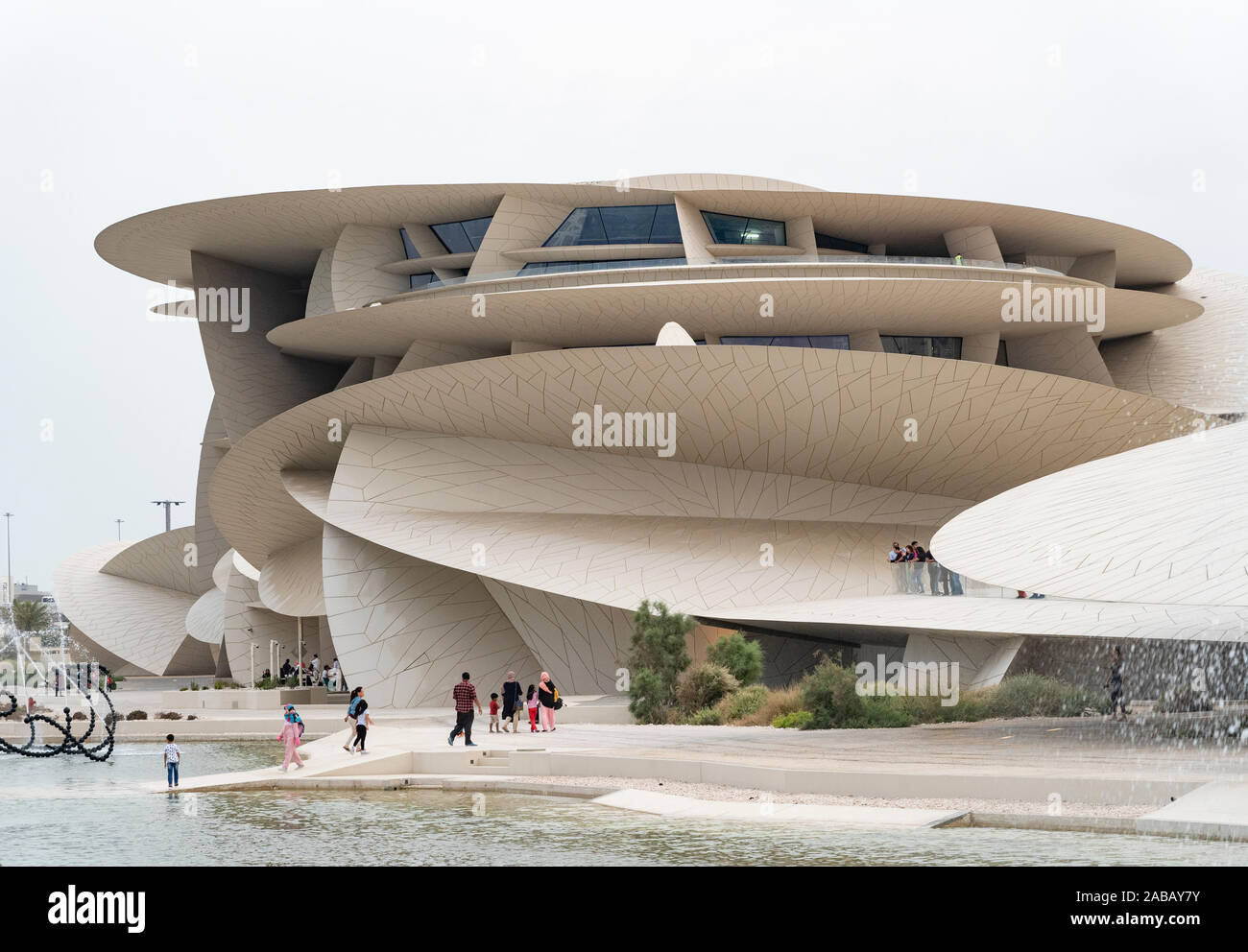 View of new National Museum of Qatar in Doha , Qatar. Architect Jean ...
